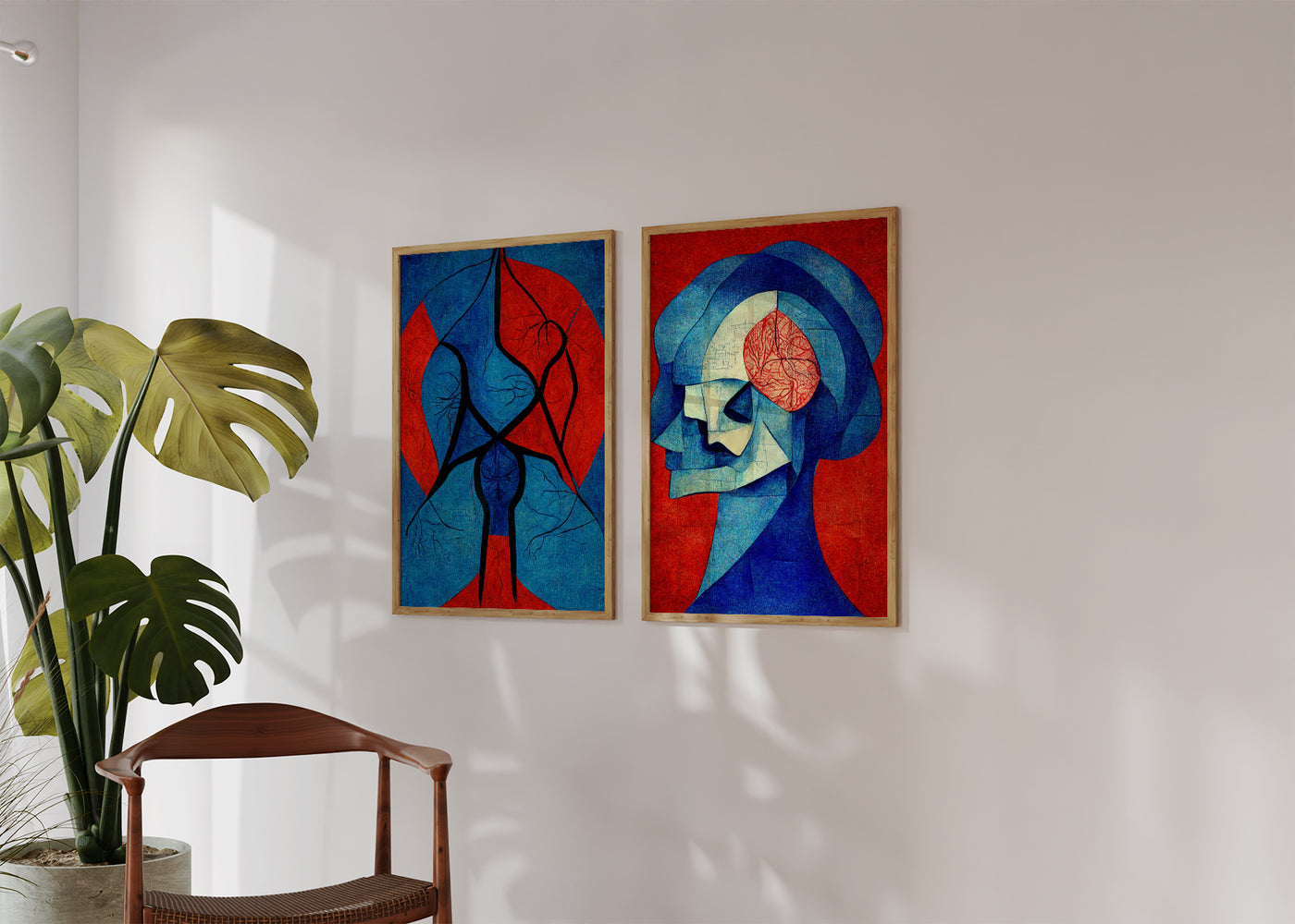 Brain anatomy Cubism style art