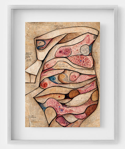 Skin histology cubism art