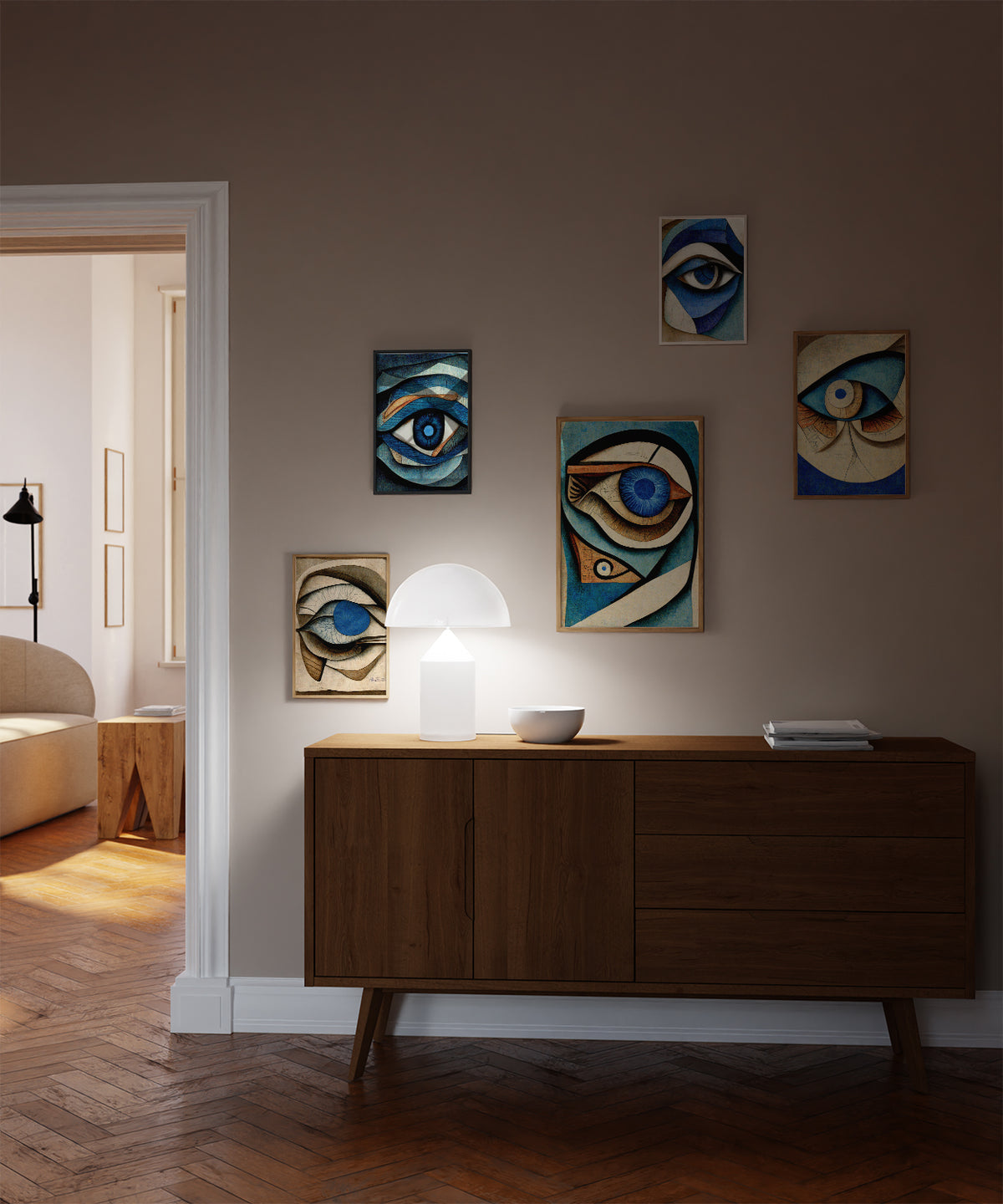 Eye anatomy cubism art