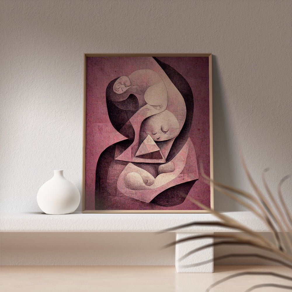 Fetus ultrasound cubism art