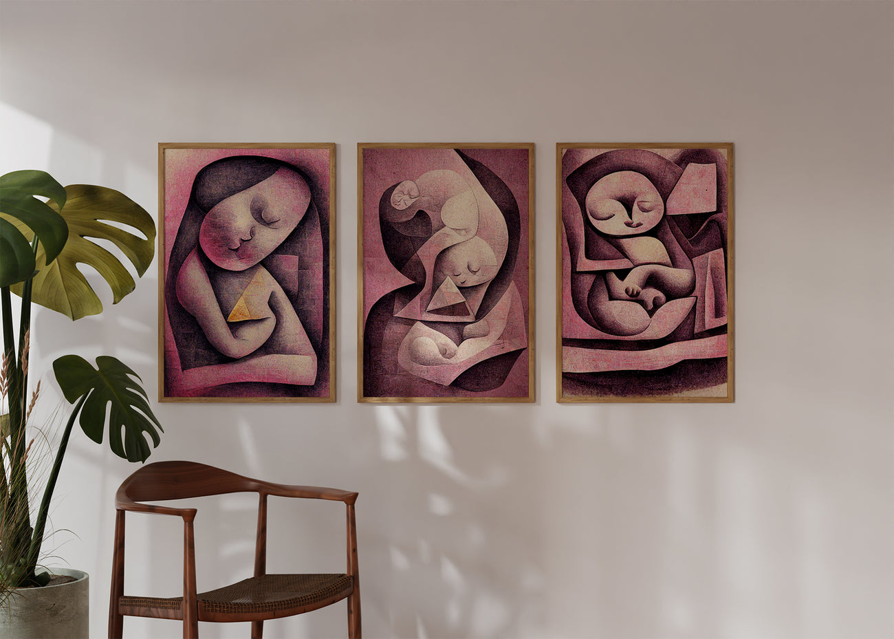 Fetus ultrasound cubism art