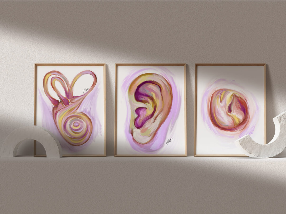 Ear anatomy artwork| ENT clinic decor