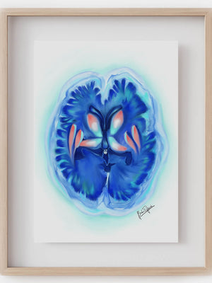 Horizontal brain cut art- neurology art