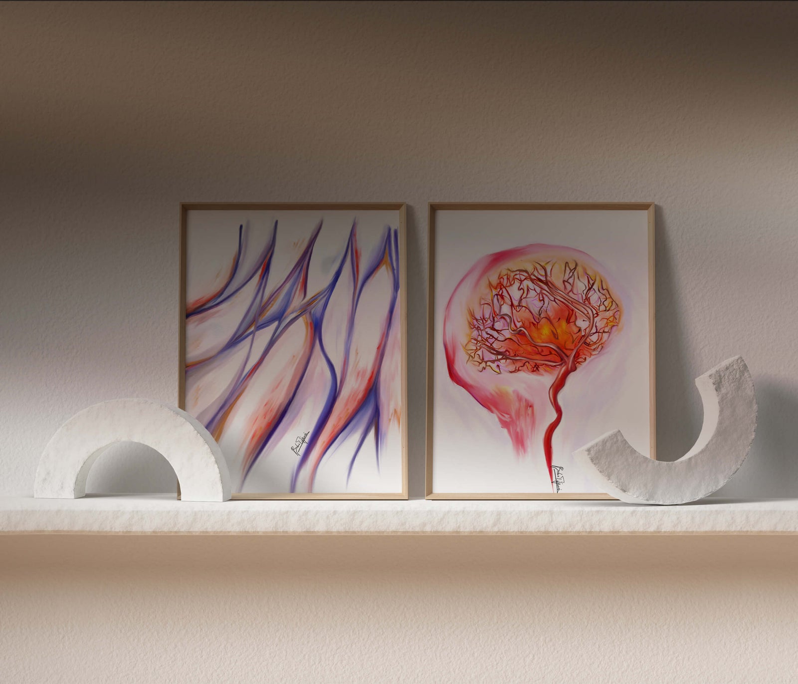 Abstract Lumbar plexus anatomy art| nerves anatomy artwork