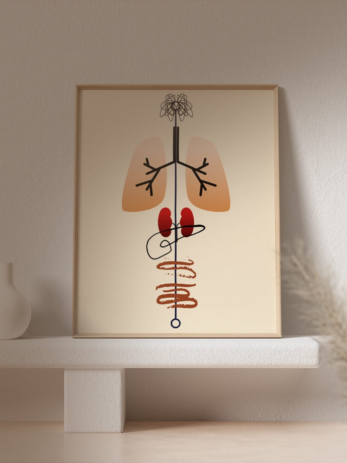 Anatomy Boho art -minimalist modern anatomy artwork