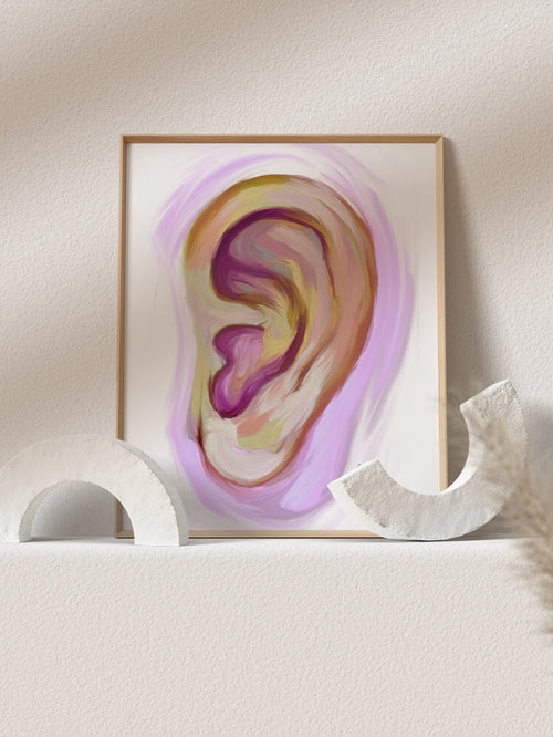 Ear anatomy artwork| ENT clinic decor