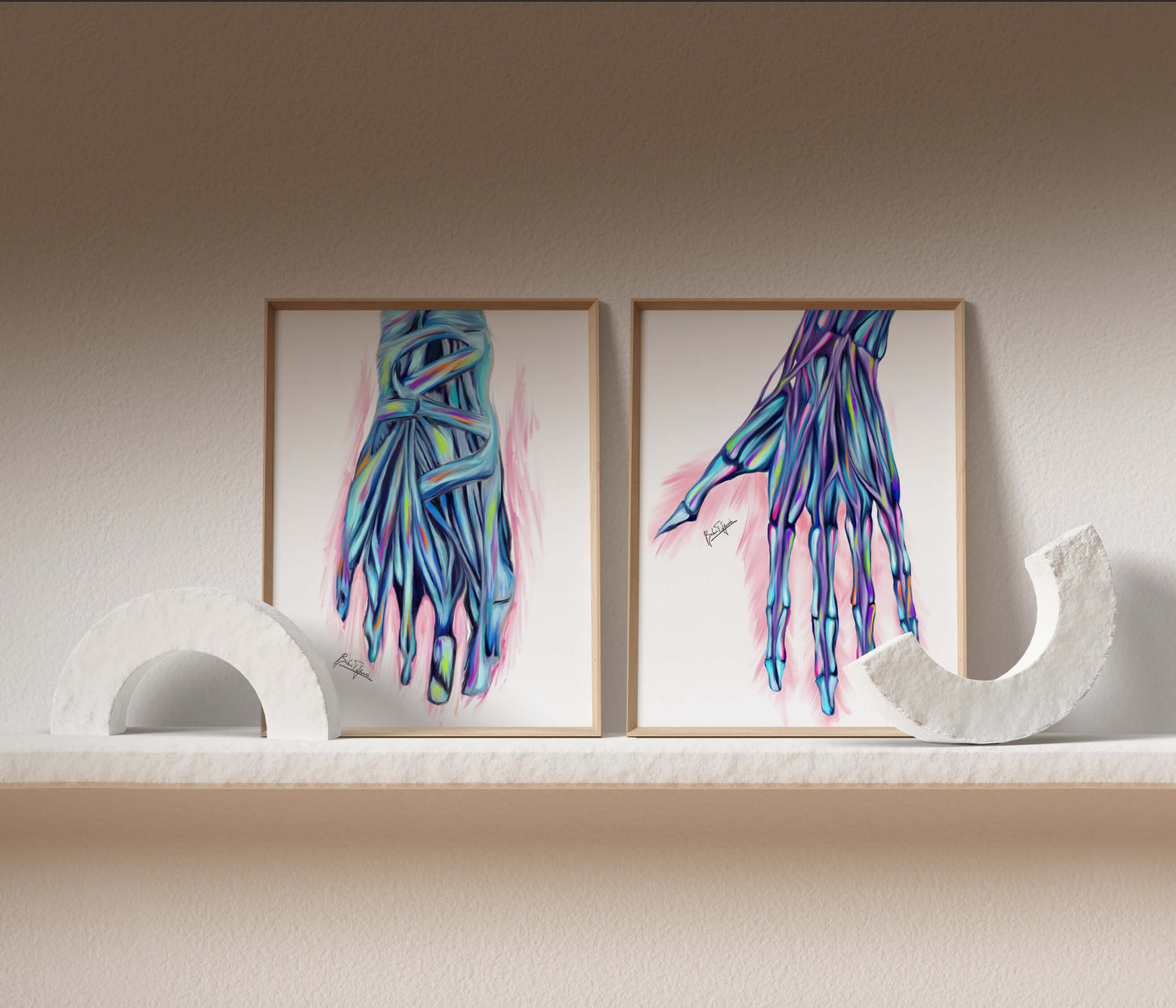 Abstract hand anatomy art