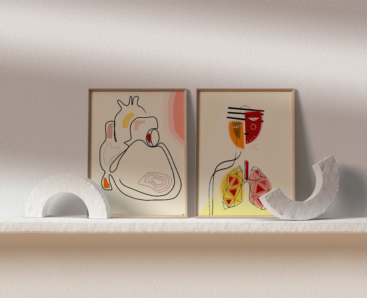 Lungs anatomy art| modern medical artwork