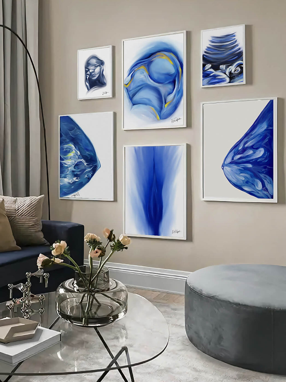 Mammogram art | abstract breast anatomy artwork