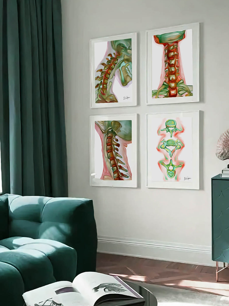 Abstract spine anatomy art | spine surgeon gift